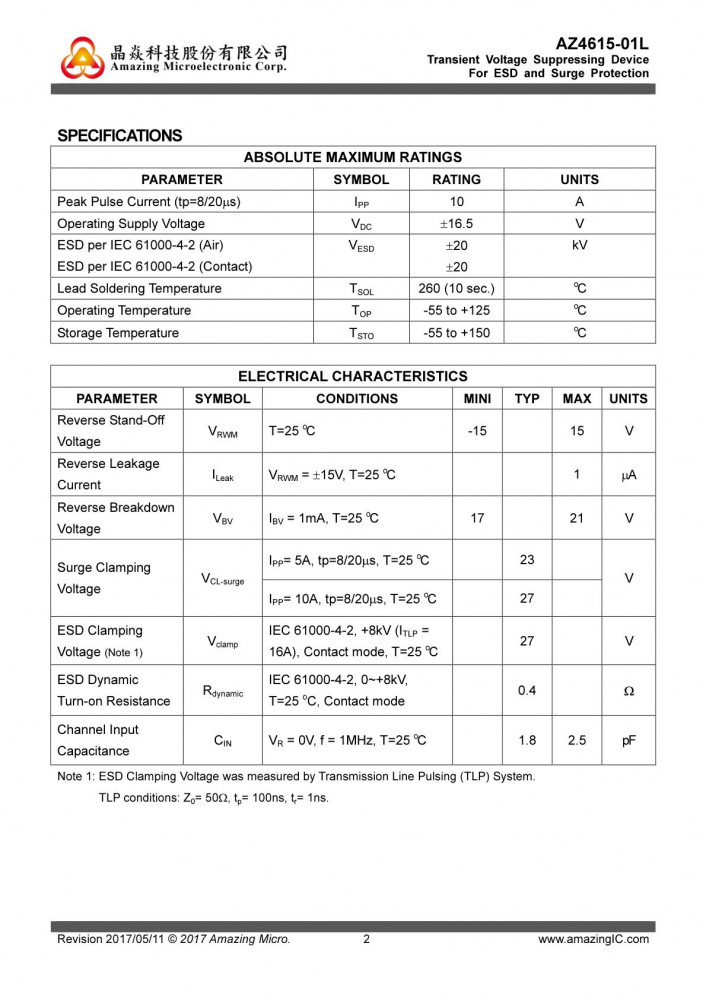 AZ4615-01L datasheet page 2