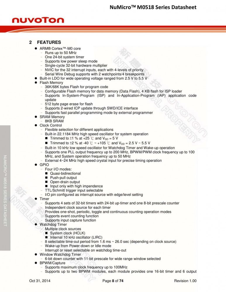 M0518 Series datasheet page 8