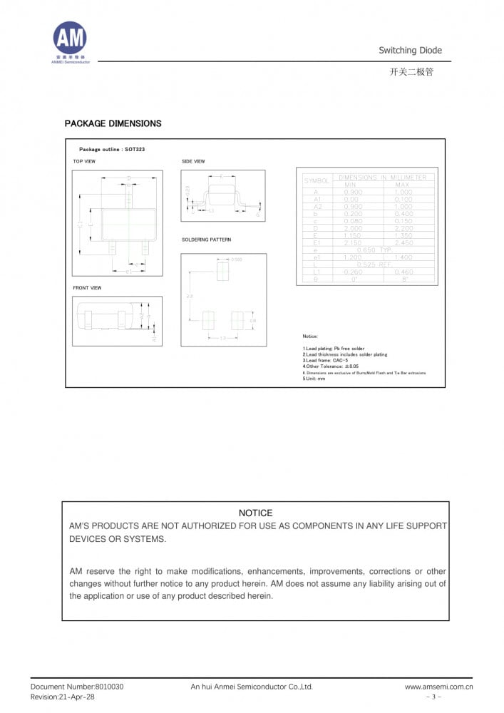 BAV70W datasheet page 3