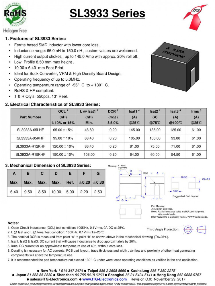 SL3933 technical document page 1