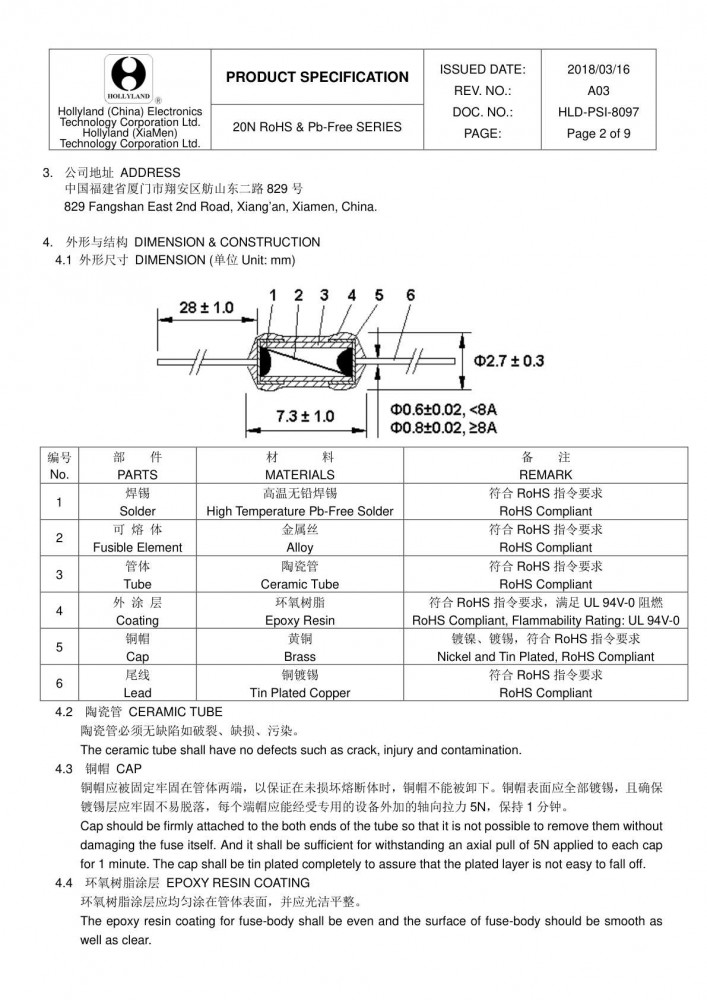 HOLLY 20N-200H datasheet page 2