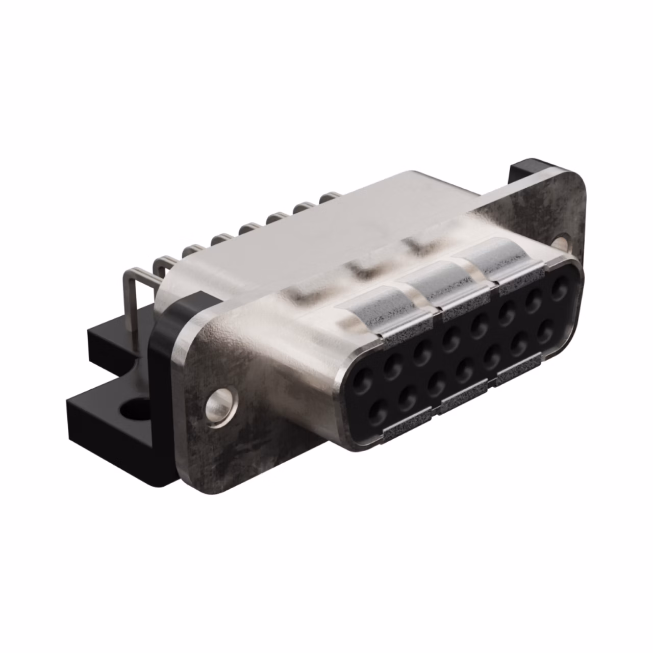 Standard-Density EMI Filtered D-Sub Connector, Female, Right-Angle, PCB Through Hole, 1000pF Pi, Plastic Brackets with Locking Threaded Inserts, RoHS, 15 Circuits for sale