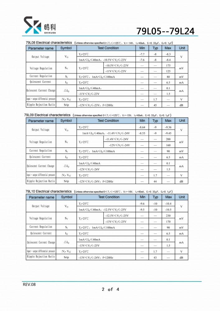 79L10 datasheet page 2