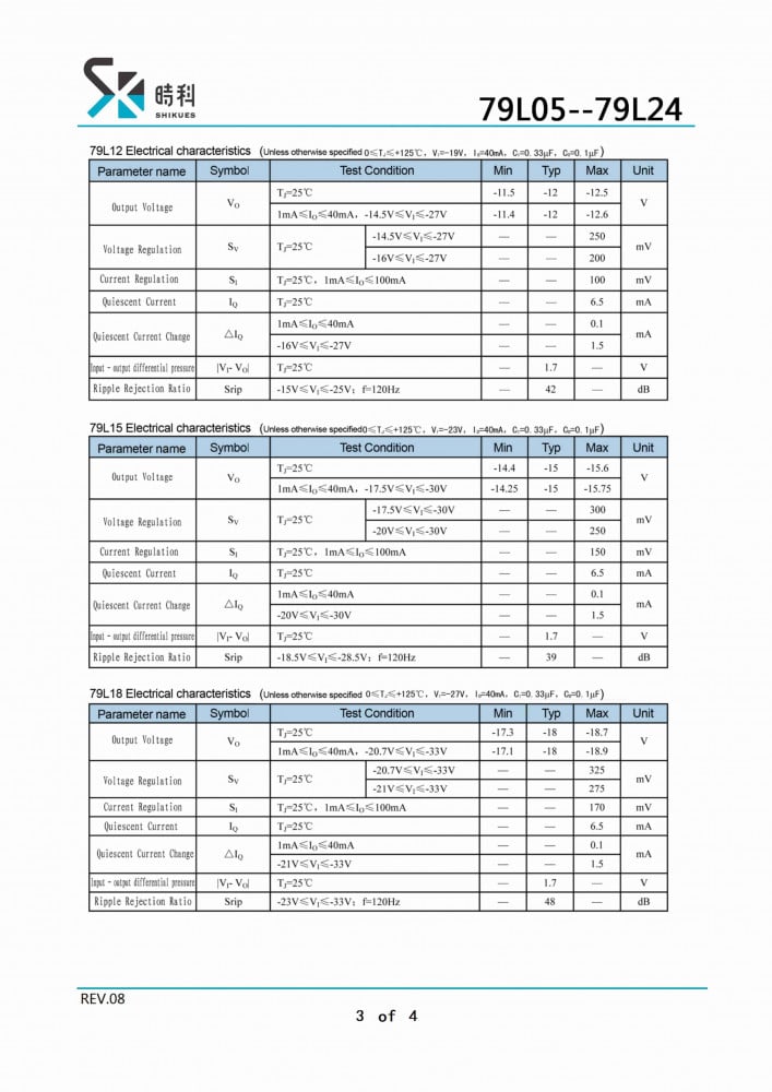 79L10 datasheet page 3