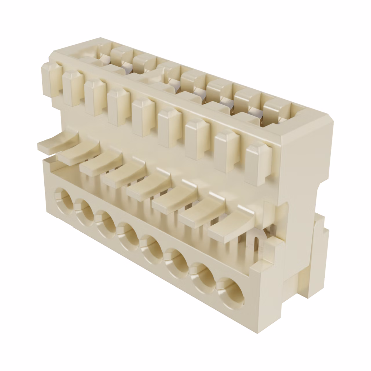 Appli-Mate RAST 2.5 Connector, 2.50mm Pitch, Female, 8 Circuits, Polarizing Rib Between 3/4, Closed Endwalls, Tin Plating for sale
