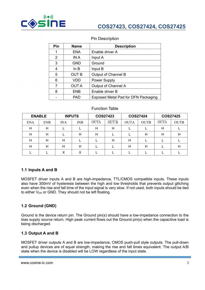 COS27423SR datasheet page 3