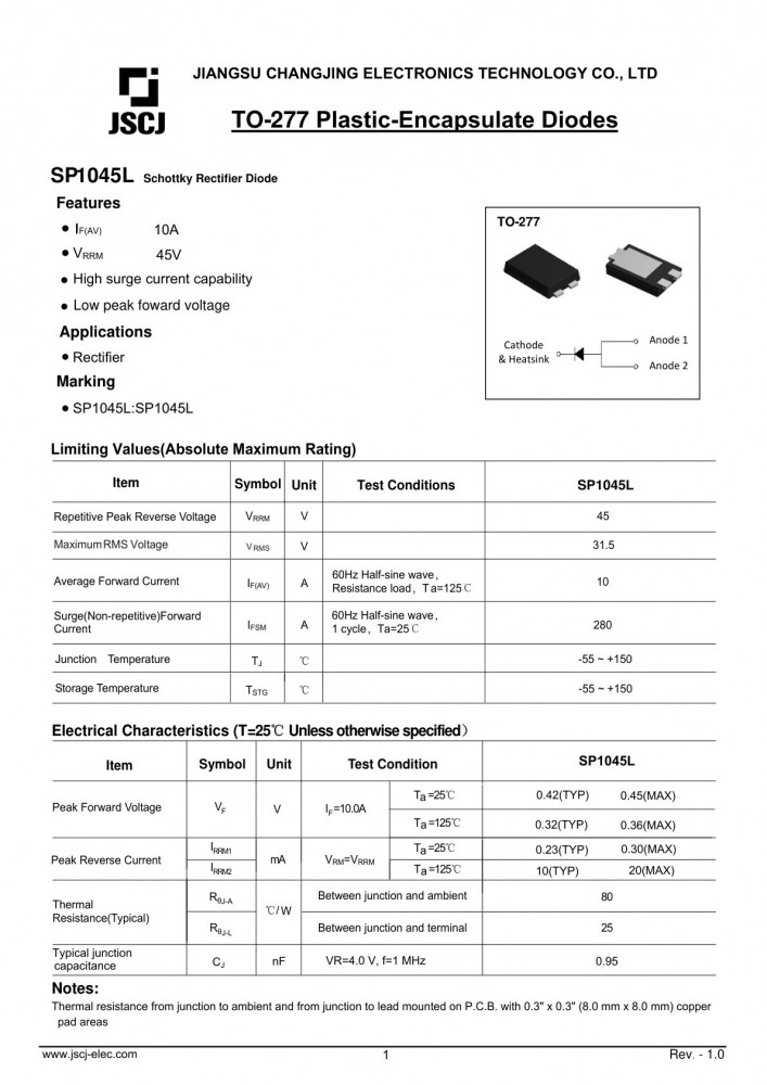 SP1045L datasheet page 1