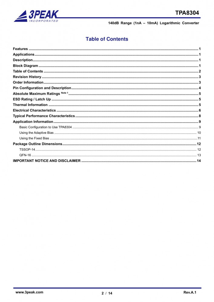 TPA8304 datasheet page 2