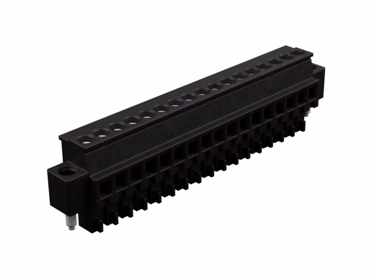 3.81mm Pitch Eurostyle Vertical Plug, with Retention Screws and Standard Imprinting, Front Wire Entry, Gold (Au) Plated, Black, 17 Circuits for sale