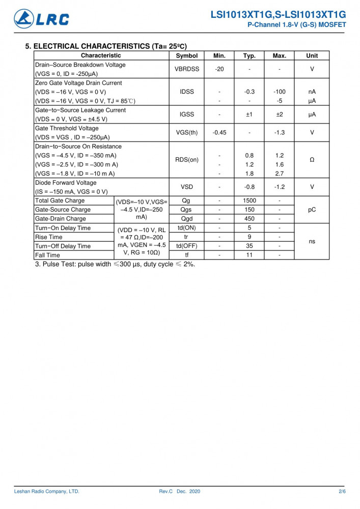 LSI1013XT1G datasheet page 2