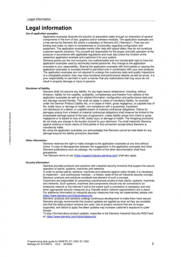 SIEMENS technical document page 2