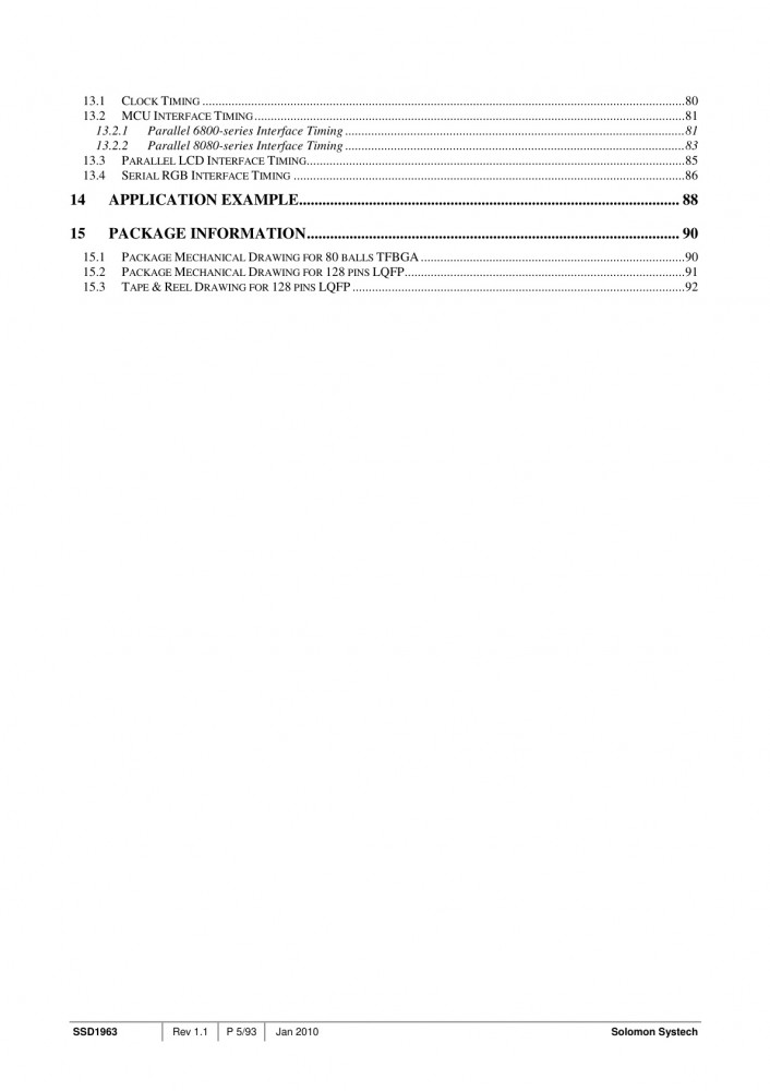 SSD1963 datasheet page 5
