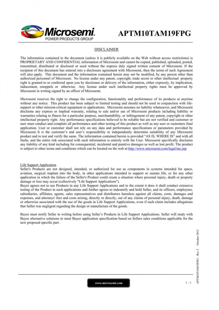 APTM10TAM19FPG technical document page 7