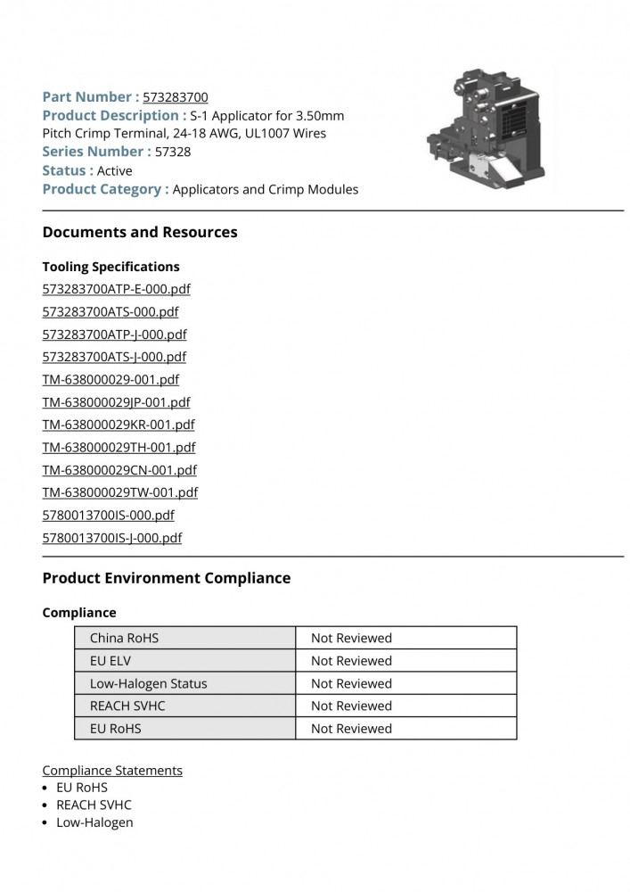 Technical document image 1 for MOLEX 573283700