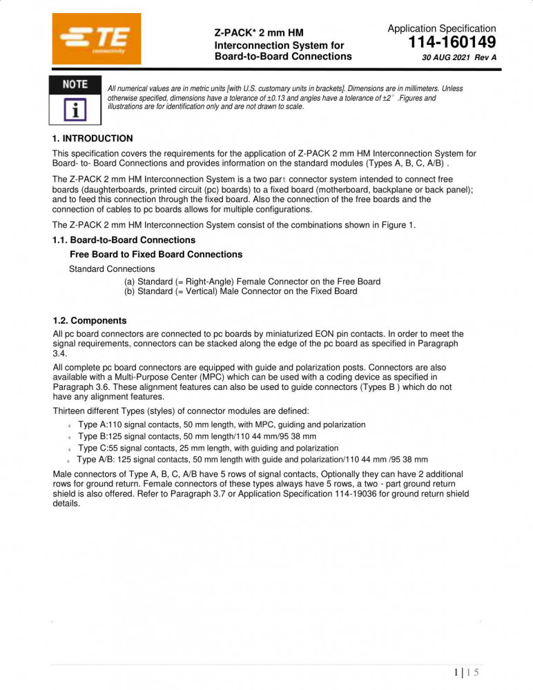 Z-PACK 2 mm HM specification page 1
