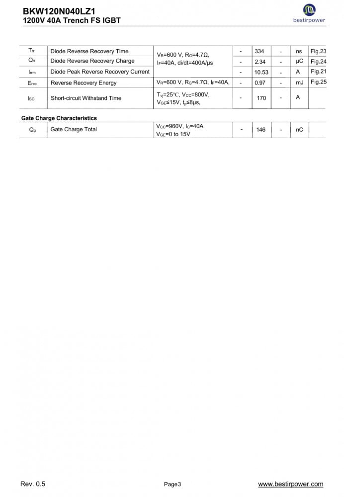 BKW120N040LZ1 datasheet page 3