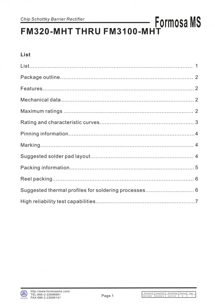 FM3100-MHT datasheet page 1