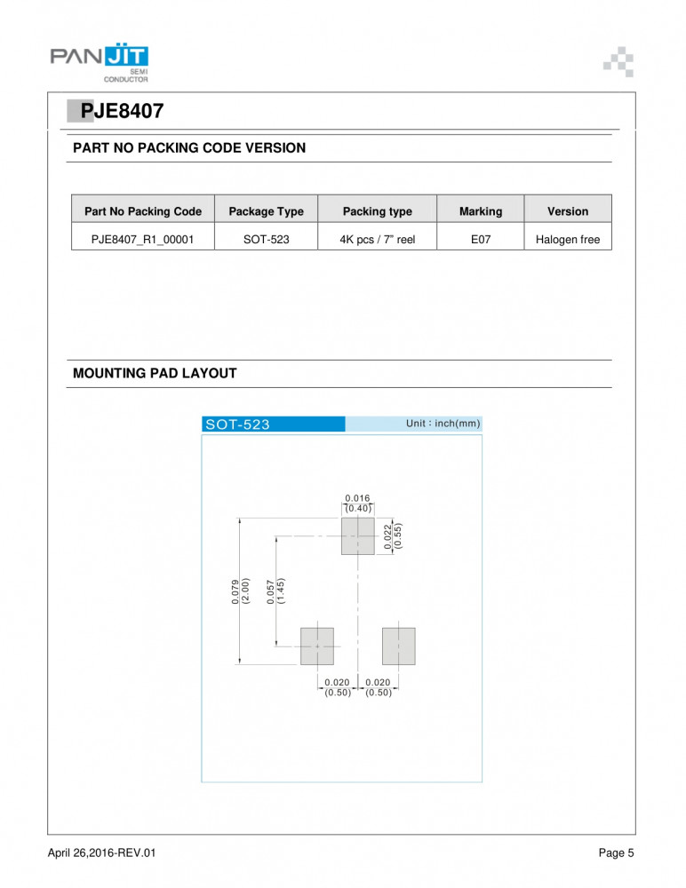 PJE8407 datasheet page 5