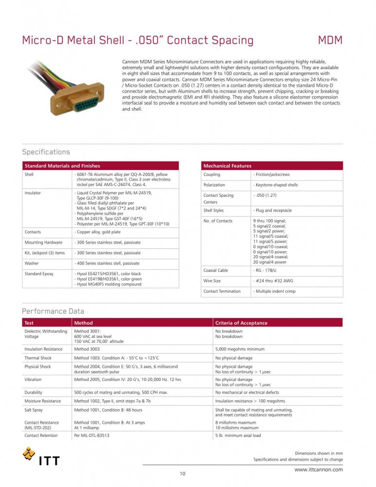 ITT Cannon technical document page 10