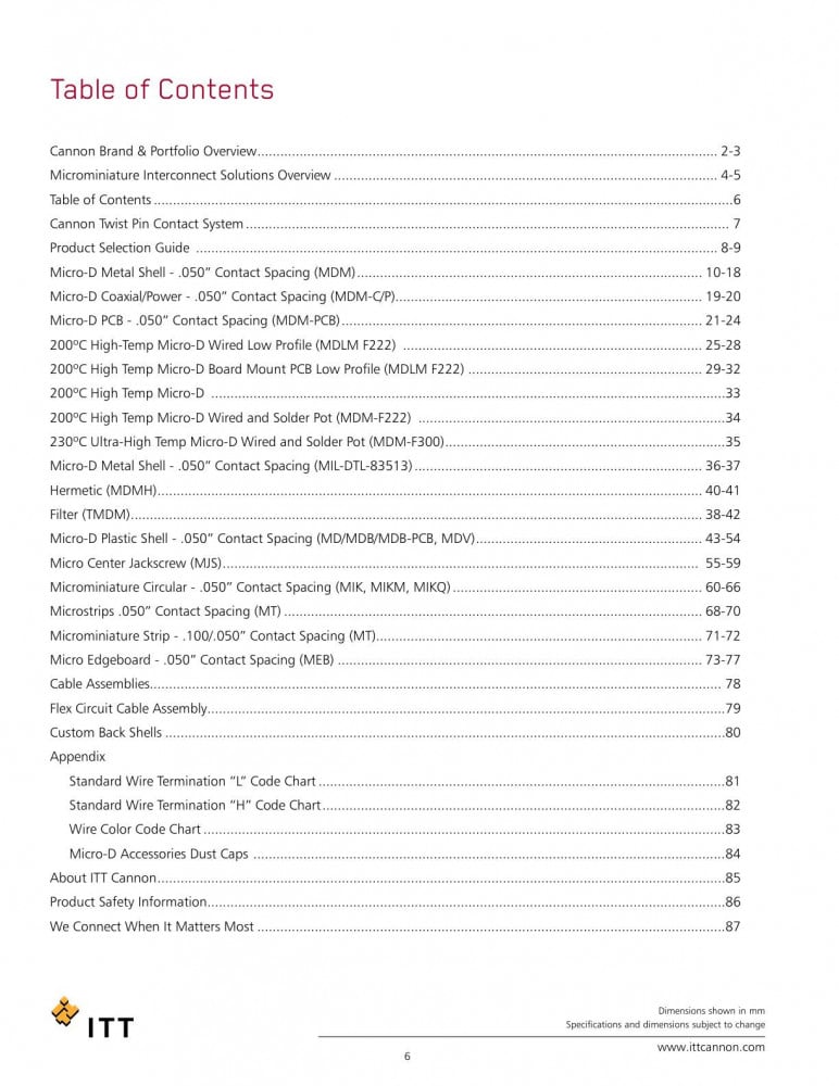 ITT Cannon technical document page 6