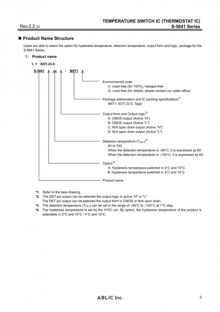 ABLIC S-5841 datasheet page 3
