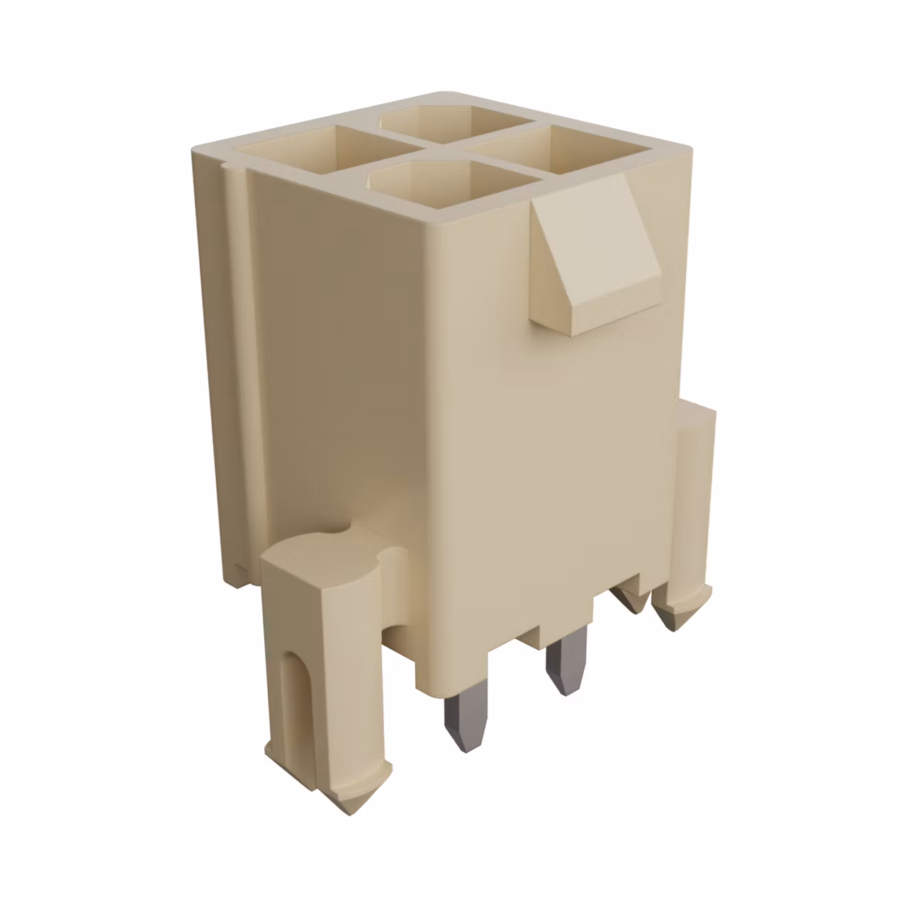 Mini-Fit HCS Header, 4.20mm Pitch, Dual Row, Vertical, with Snap-in Plastic Peg PCB Lock, 4 Circuits, Nylon 6/6 94V-2, Matte Tin (Sn) Plating, without Drain Holes for sale