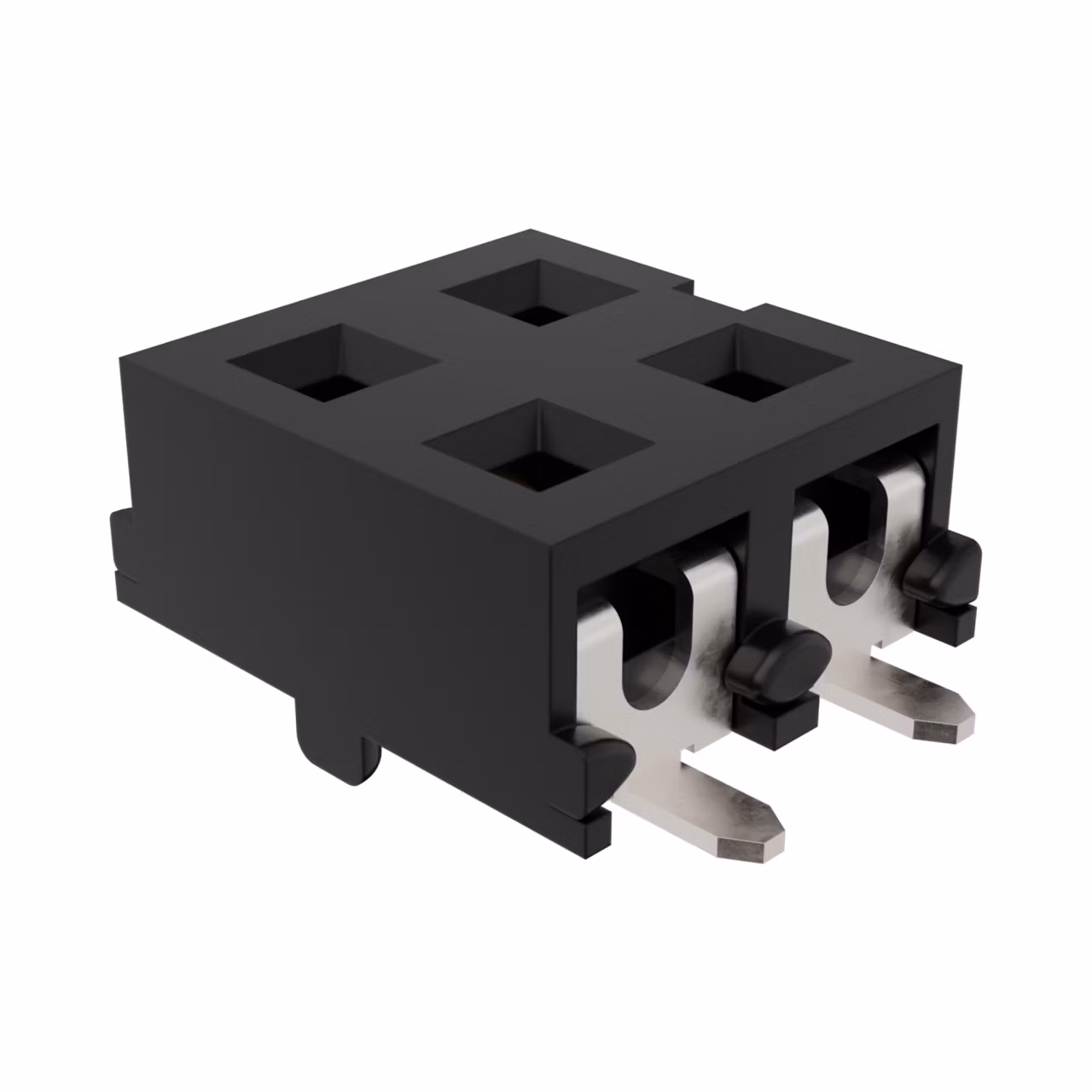 2.00mm Pitch Milli-Grid Very Low-Profile Receptacle, Surface Mount, Top Entry, with Locating Pegs, 0.38µm Gold (Au) Plating, 4 Circuits, Lead-Free, Tape and Reel, Black for sale