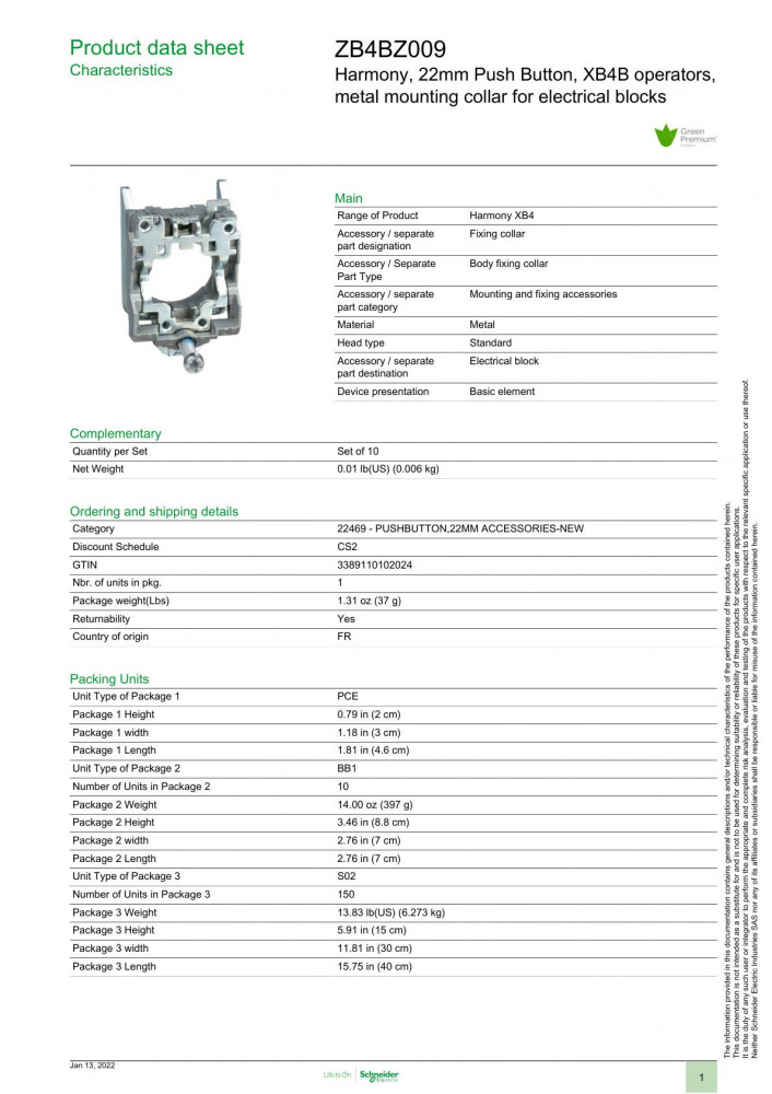ZB4BZ009 technical document page 1