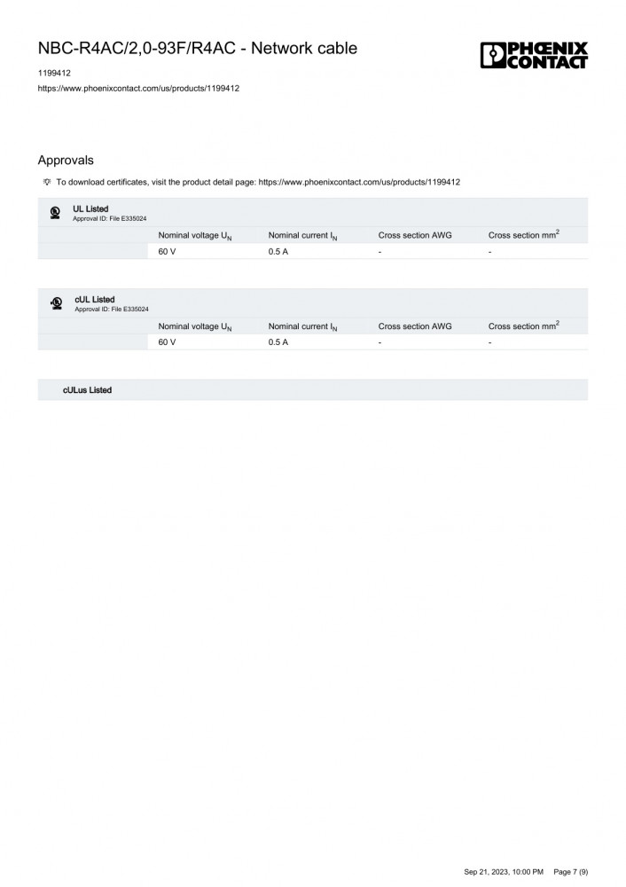 Phoenix Contact 1199412 technical document page 7