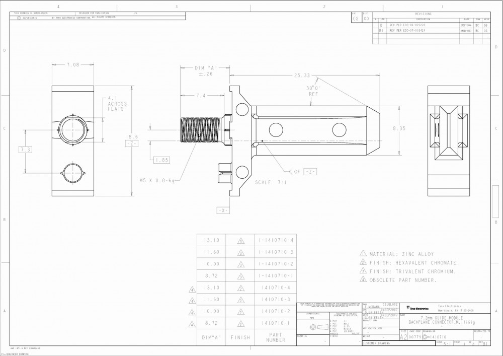 TE Connectivity 1-1410710-1 technical drawing page 1