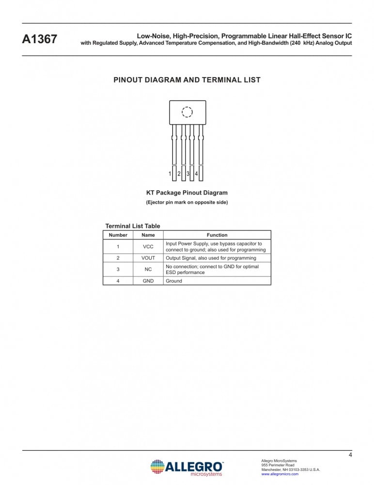 A1367 datasheet page 4