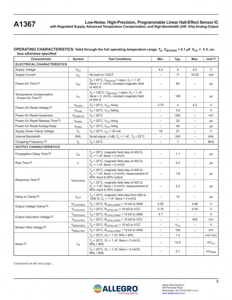 A1367 datasheet page 5