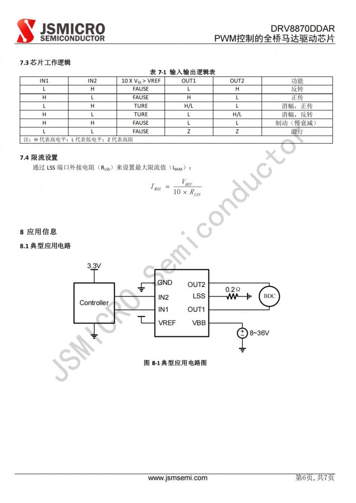 DRV8870DDAR datasheet page 6