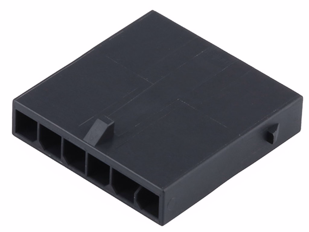 Micro-Fit+ Plug Housing, Single Row, 2 Circuits, UL 94V-0, Panel Mount Ears, Glow-Wire Capable, Black