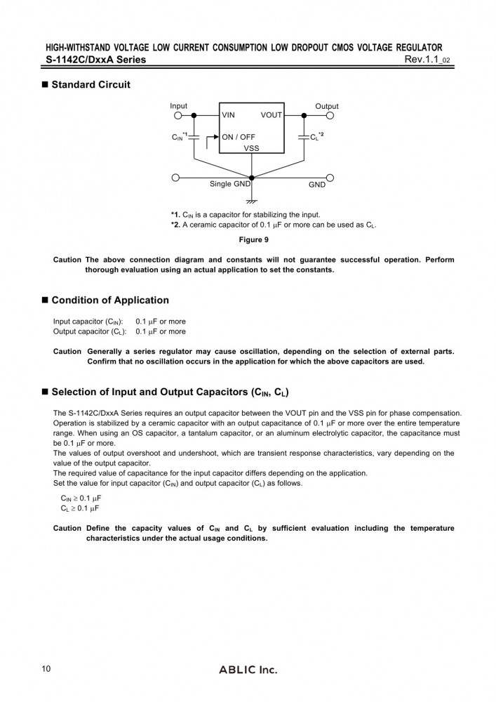 S-1142C/DxxA datasheet page 10