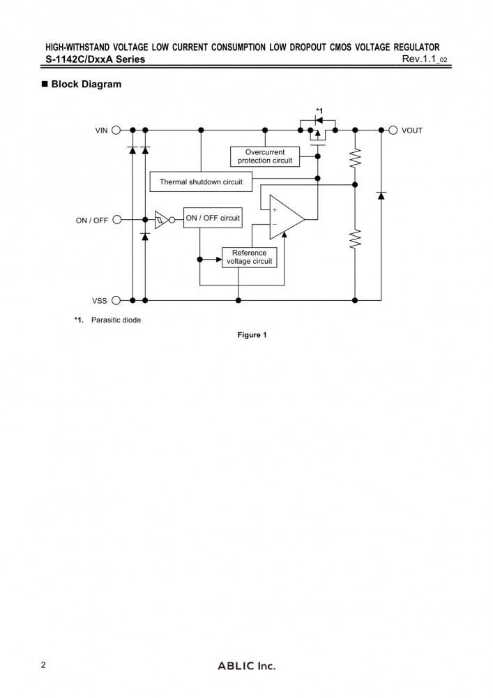 S-1142C/DxxA datasheet page 2