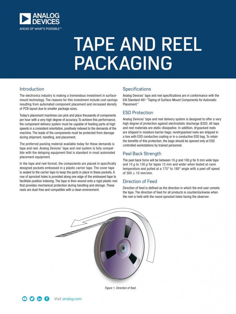Tape and reel document page 1