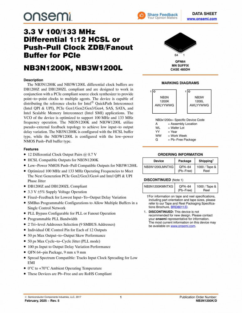 NB3W1200L datasheet page 1