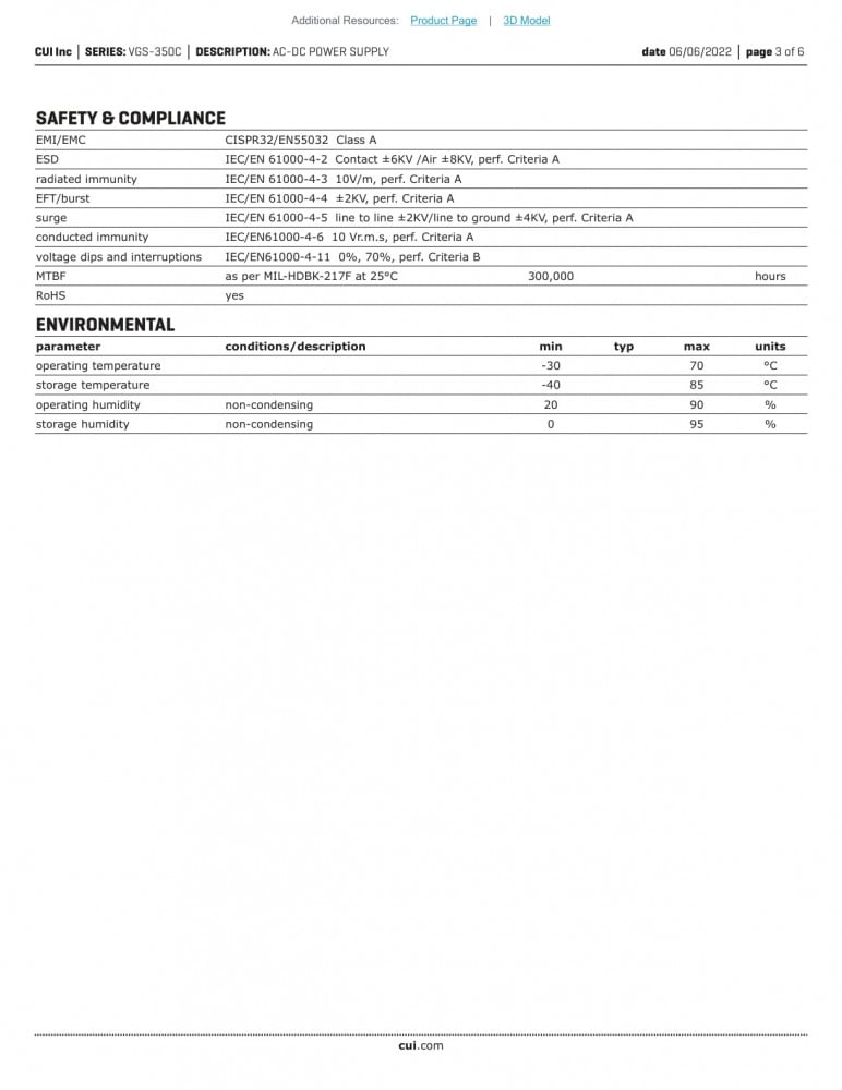 VGS-350C-15 datasheet page 3