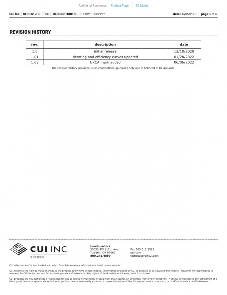 VGS-350C-15 datasheet page 6