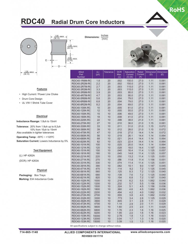 RDC40 series product document preview