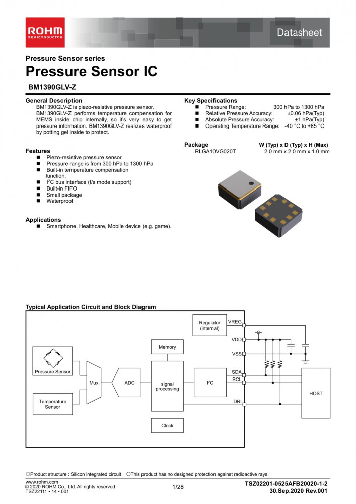 BM1390GLV-ZTR datasheet page 1