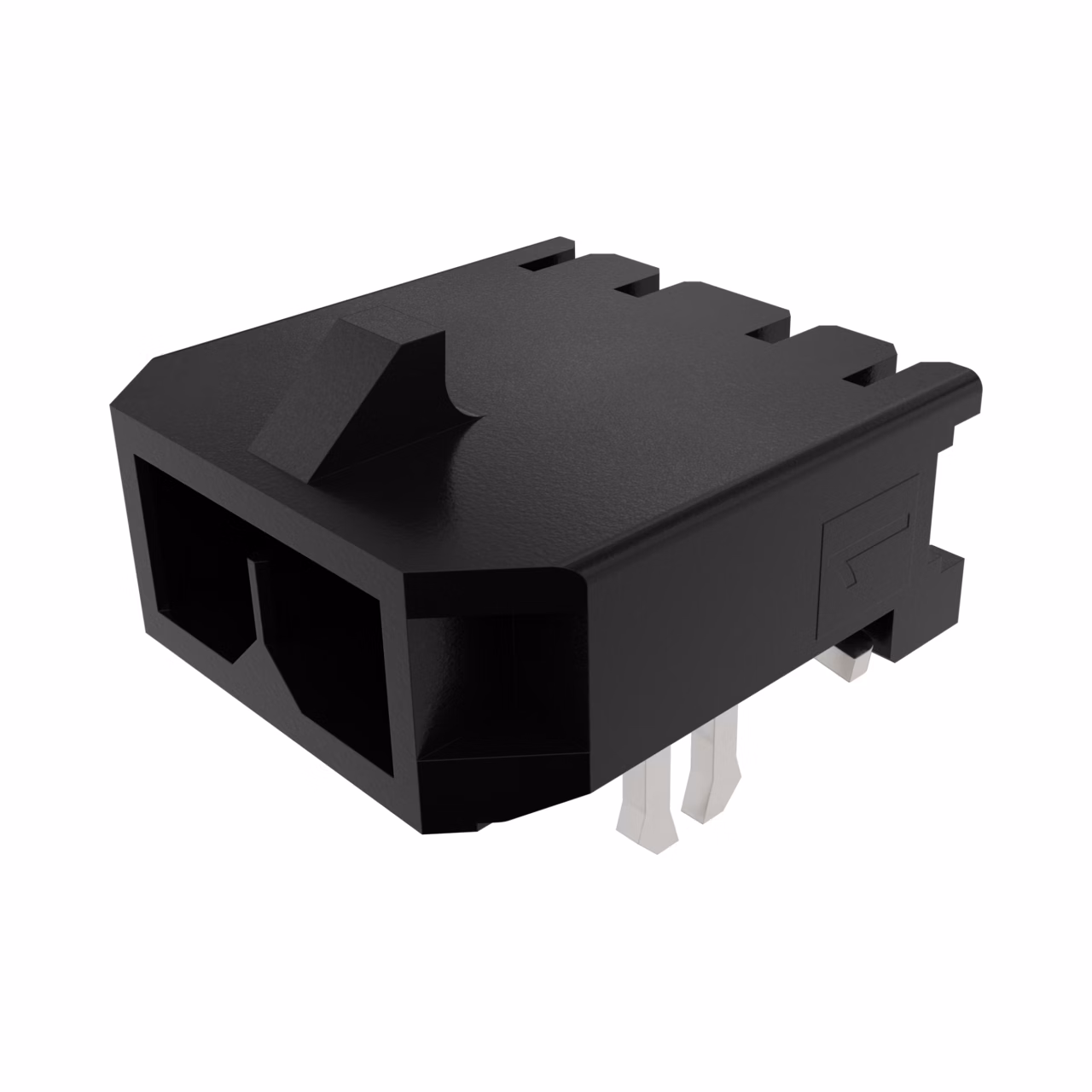 Micro-Fit+ Right-Angle Header, Through Hole, 3.00mm Pitch, Single Row, 2 Circuits, 1.52µm Matte Tin (Sn) Plating, Glow-Wire Capable, Press Clip, Black, 1.80mm PC Tail, Tray for sale