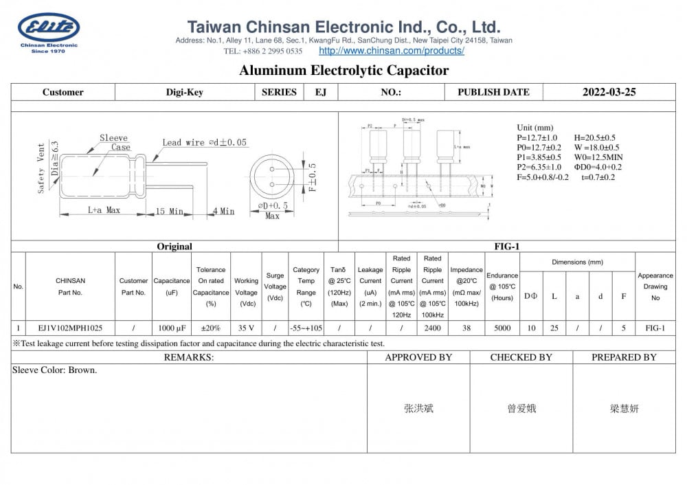 Chinsan EJ series datasheet page 7