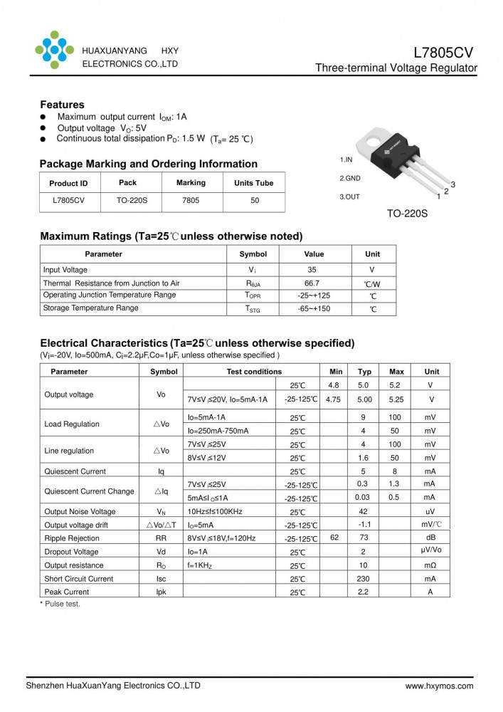L7805CV-HXY datasheet page 1