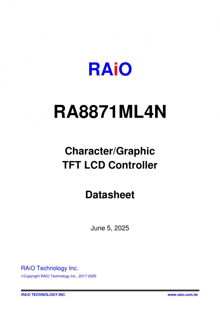 RA8871M technical document page 1