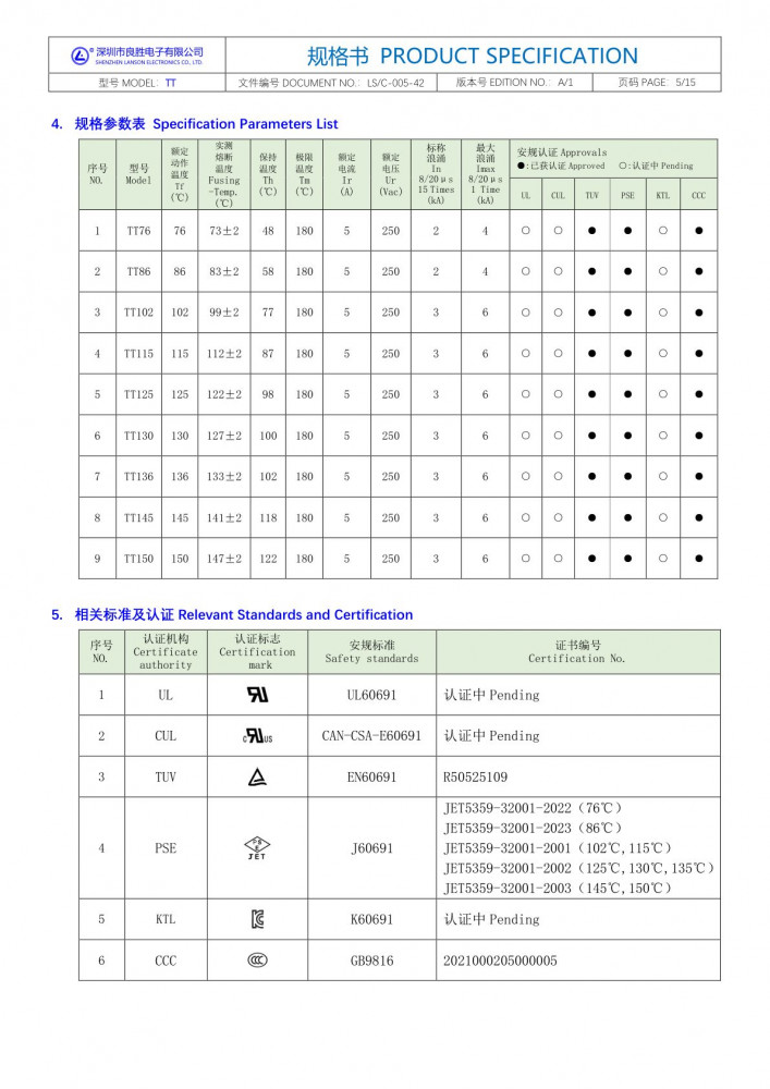 LANSON TT86 specification page 5