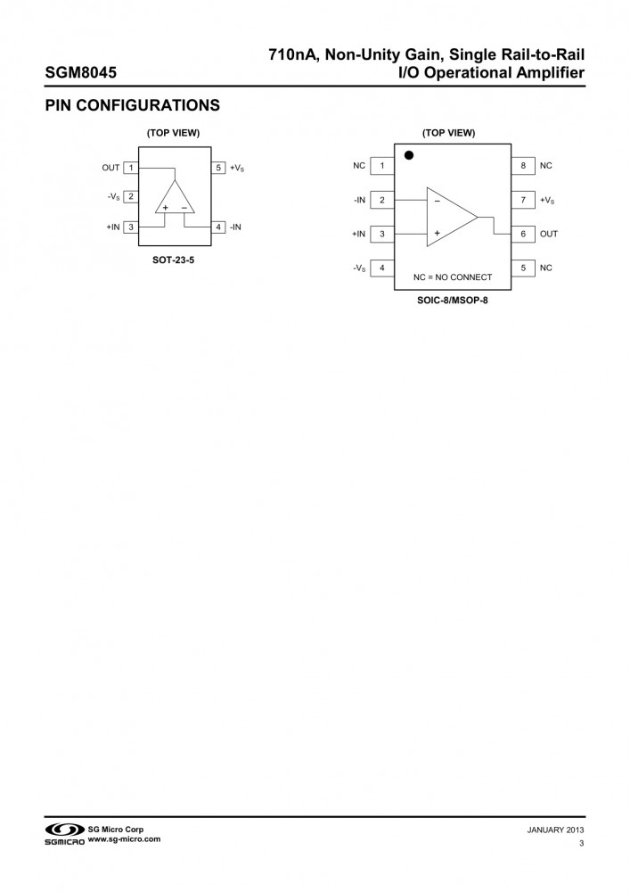 SGM8045 datasheet page 3