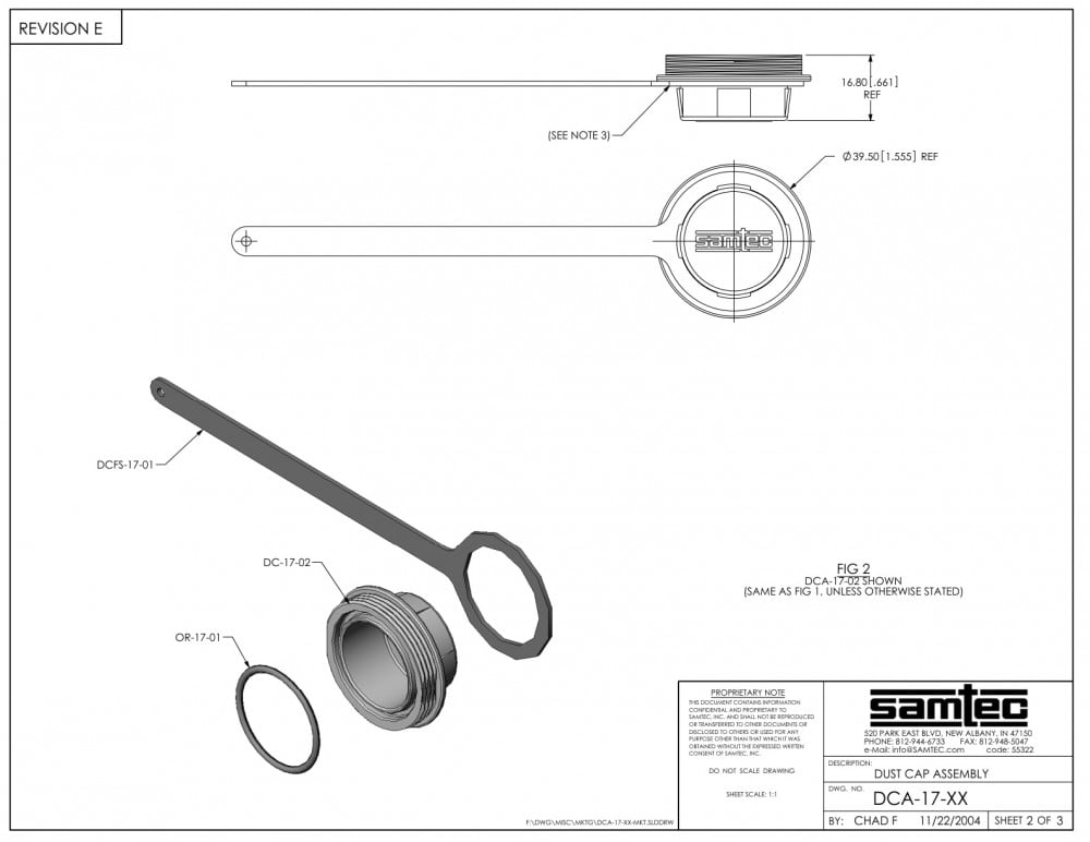 Samtec DCA-17-03 drawing page 2