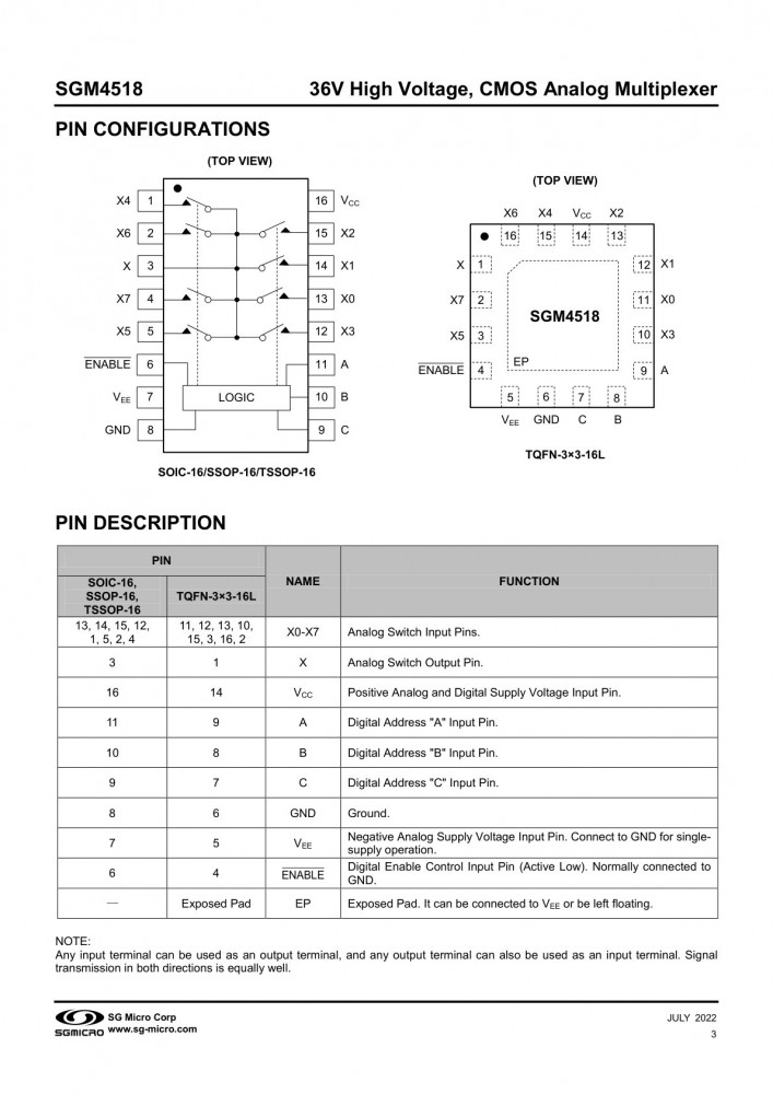 SGM4518 datasheet page 3